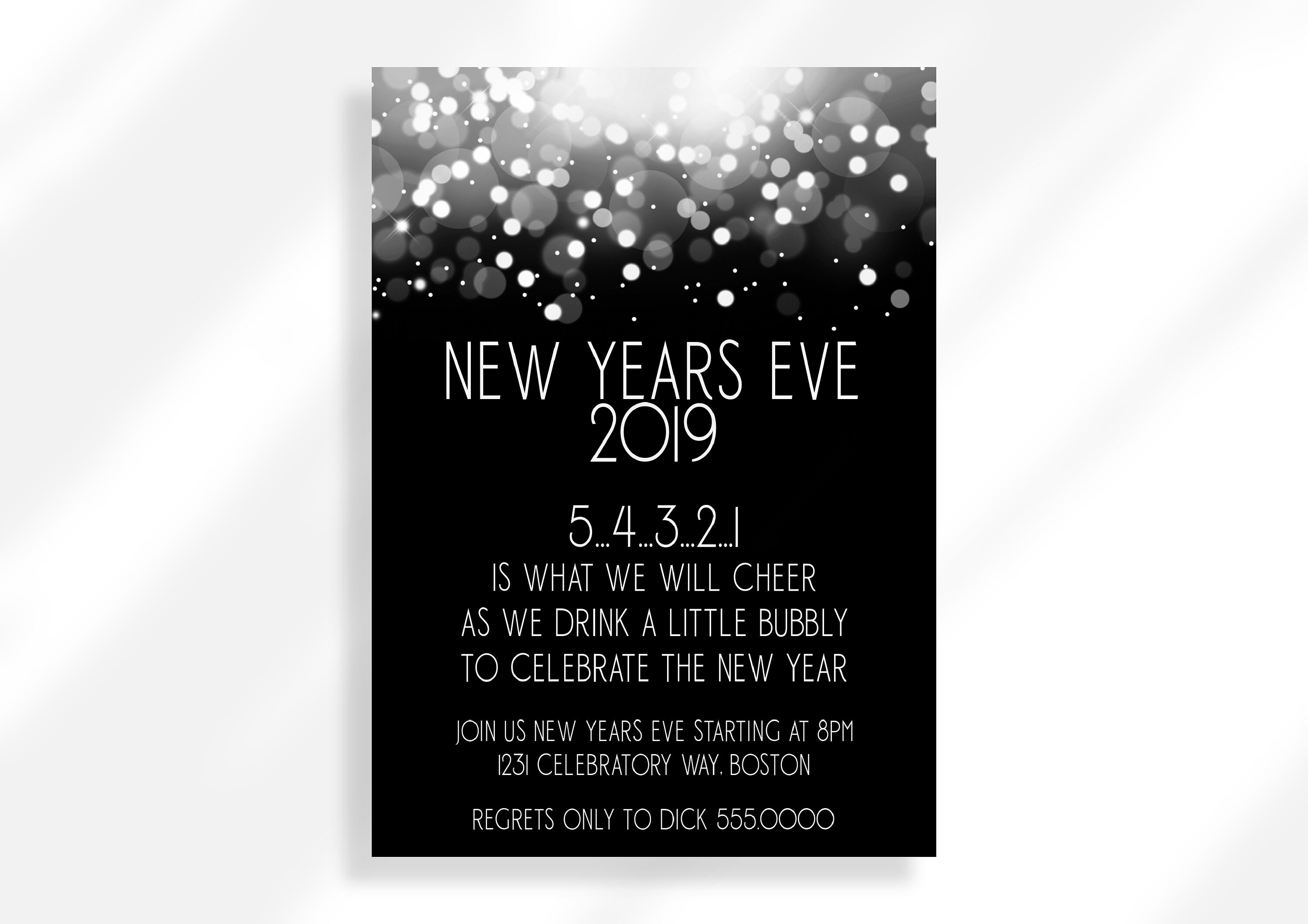 Editable New Years Eve Printable Invitation for Instant Digital ...