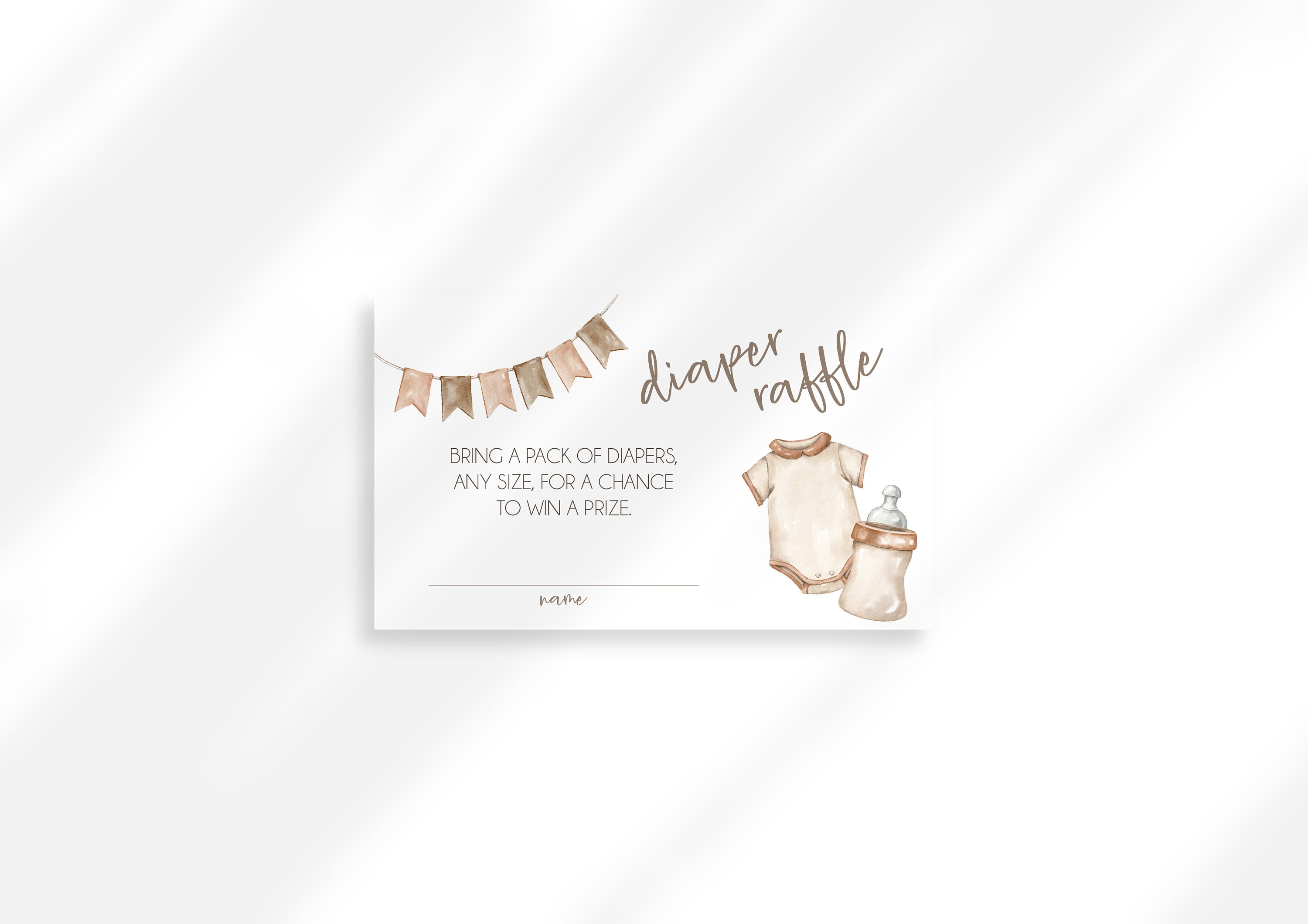 Diaper Raffle Entry Ticket Printable, Gender Reveal Diaper Shower Games ...