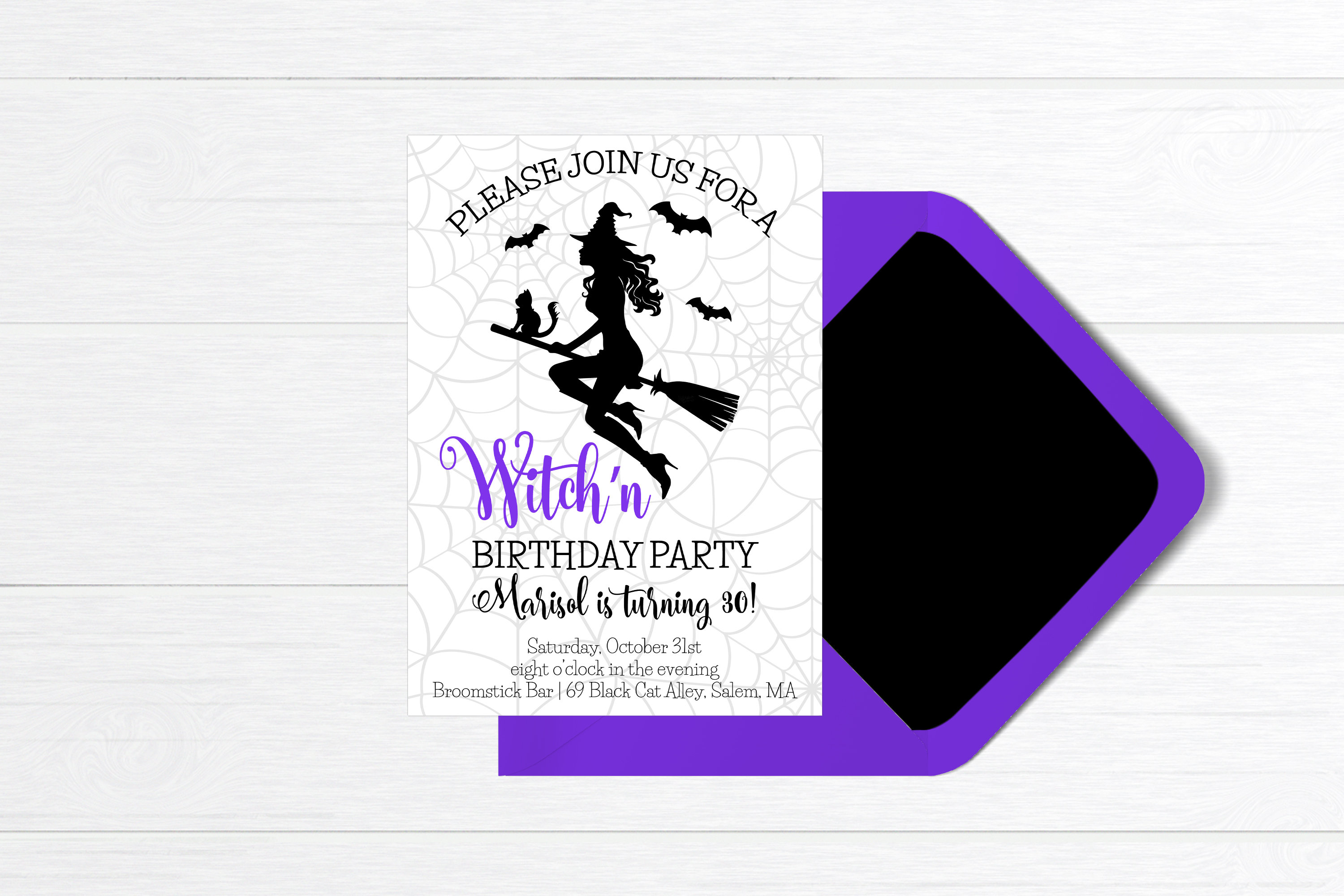 Editable Witch Birthday Invitation for Instant Digital Download ...