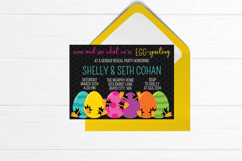 Editable Easter Gender Reveal Invitation for Instant Digital Download ...