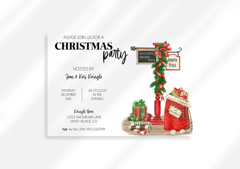 Editable Vintage Christmas Printable Invitation | Letters to Santa ...