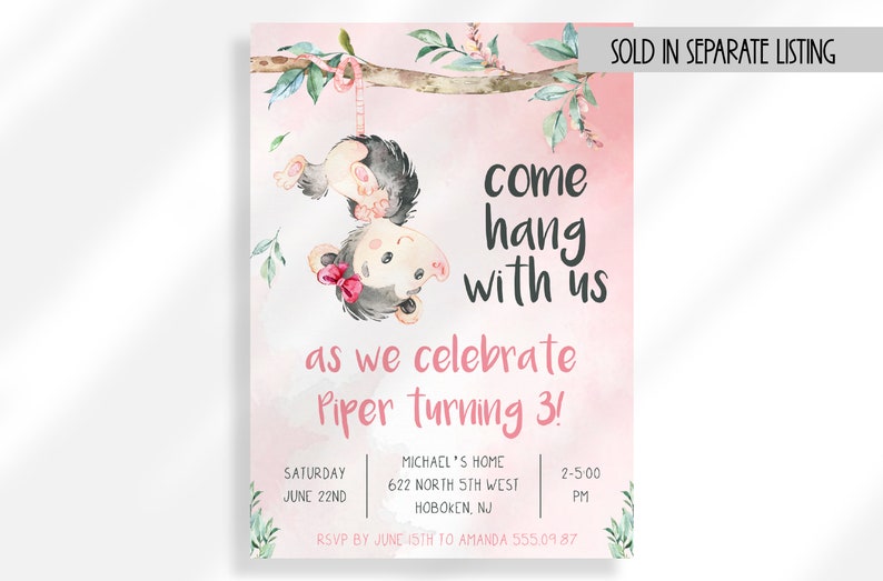 Editable Come Hang Out Birthday Invitation for Instant Digital Download ...