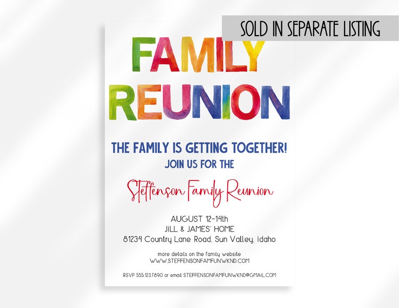 Editable Family Reunion Invitation Template | Summer Family Reunion ...
