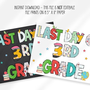 Last Day of 3rd Grade Sign Printable End of School Autograph Sign ...
