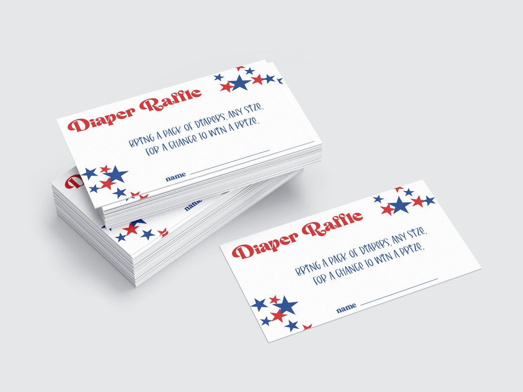 Patriotic Baby Shower Diaper Raffle Insert Printable, Bring A Pack of ...