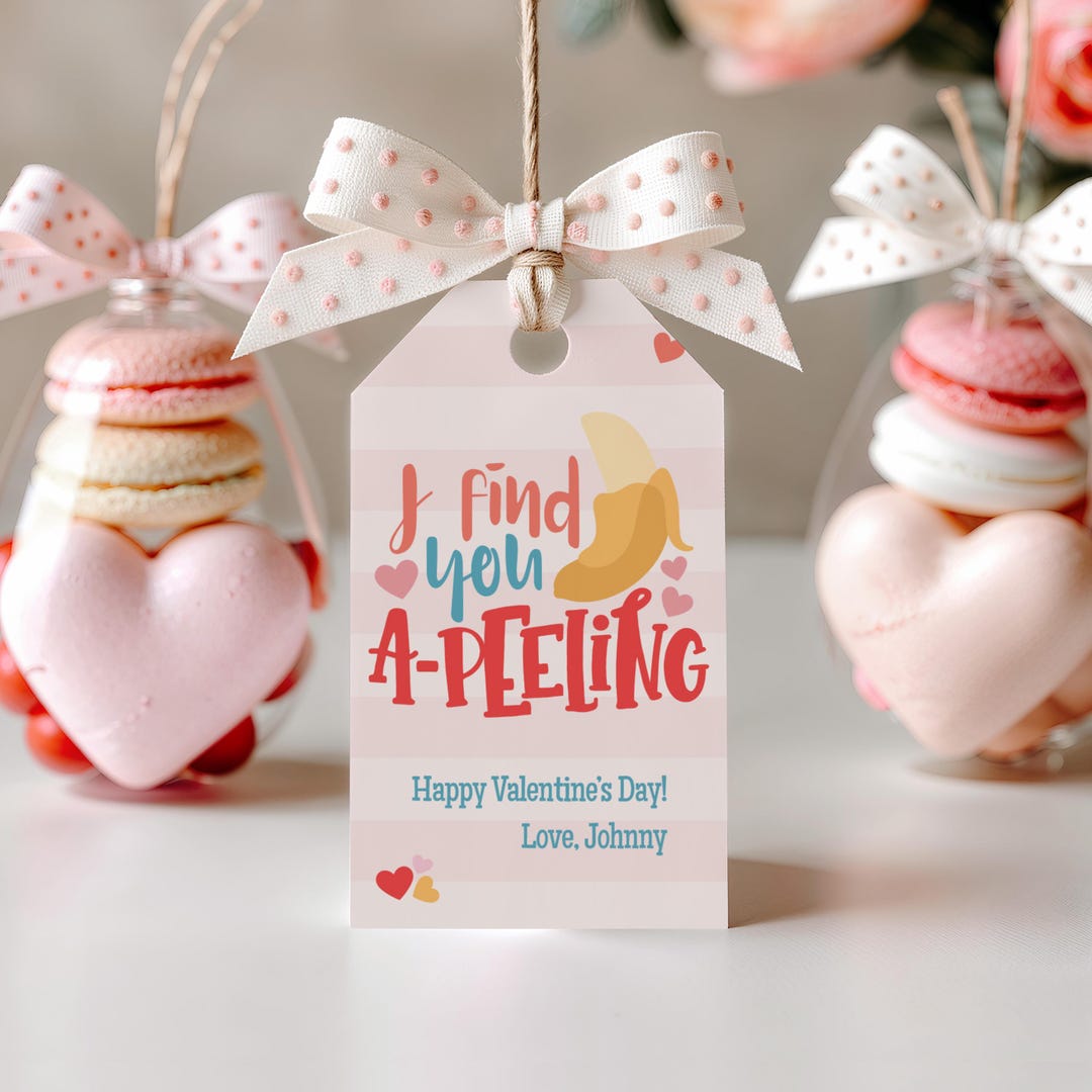 Editable Banana Valentines Gift Tags Printable Valentines for Kids ...