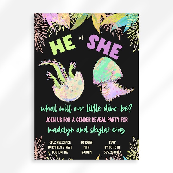 Dinosaur Gender Reveal Ideas - Etsy