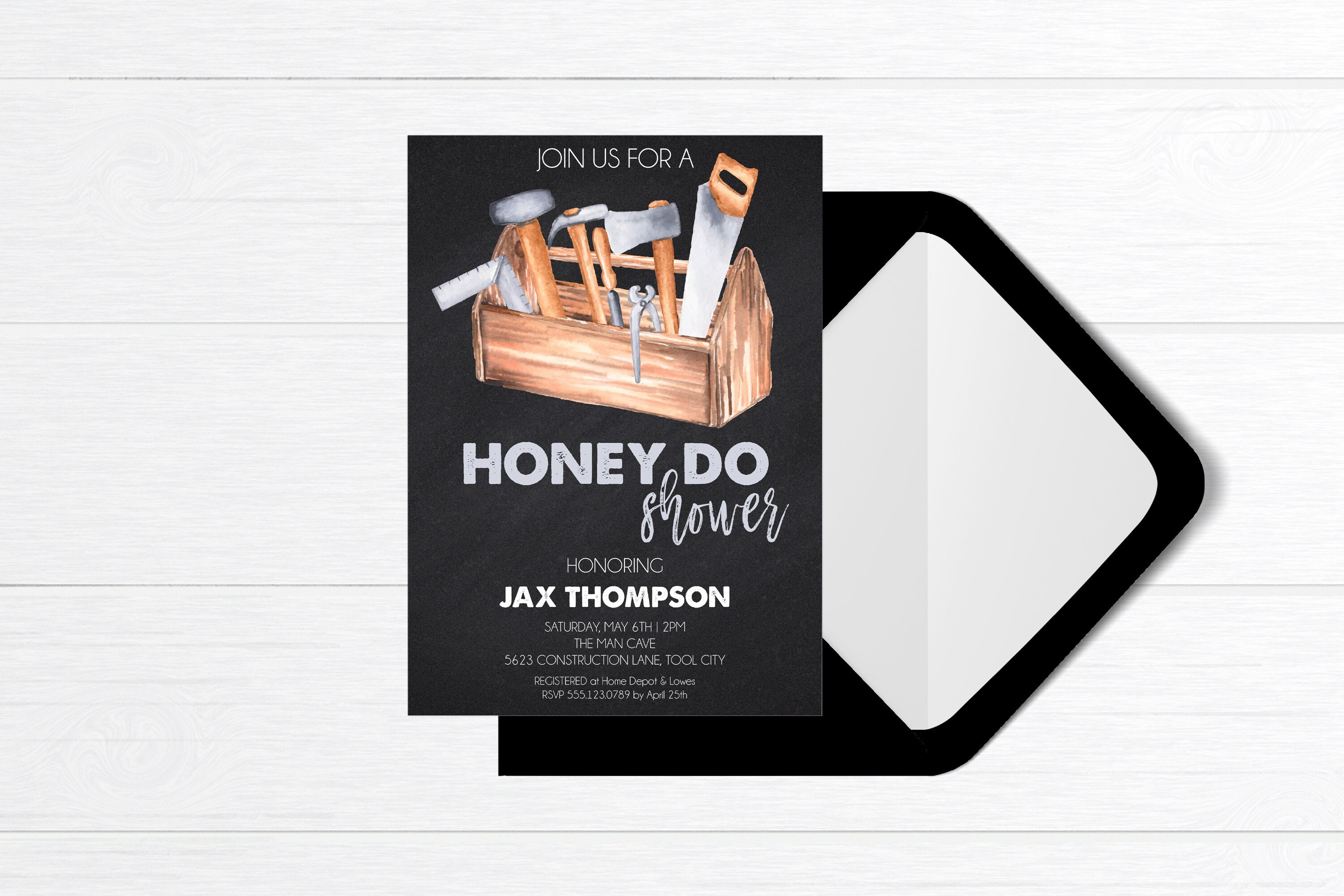 Editable Honey Do Shower Invitation | Groom Shower Invitation | Man ...