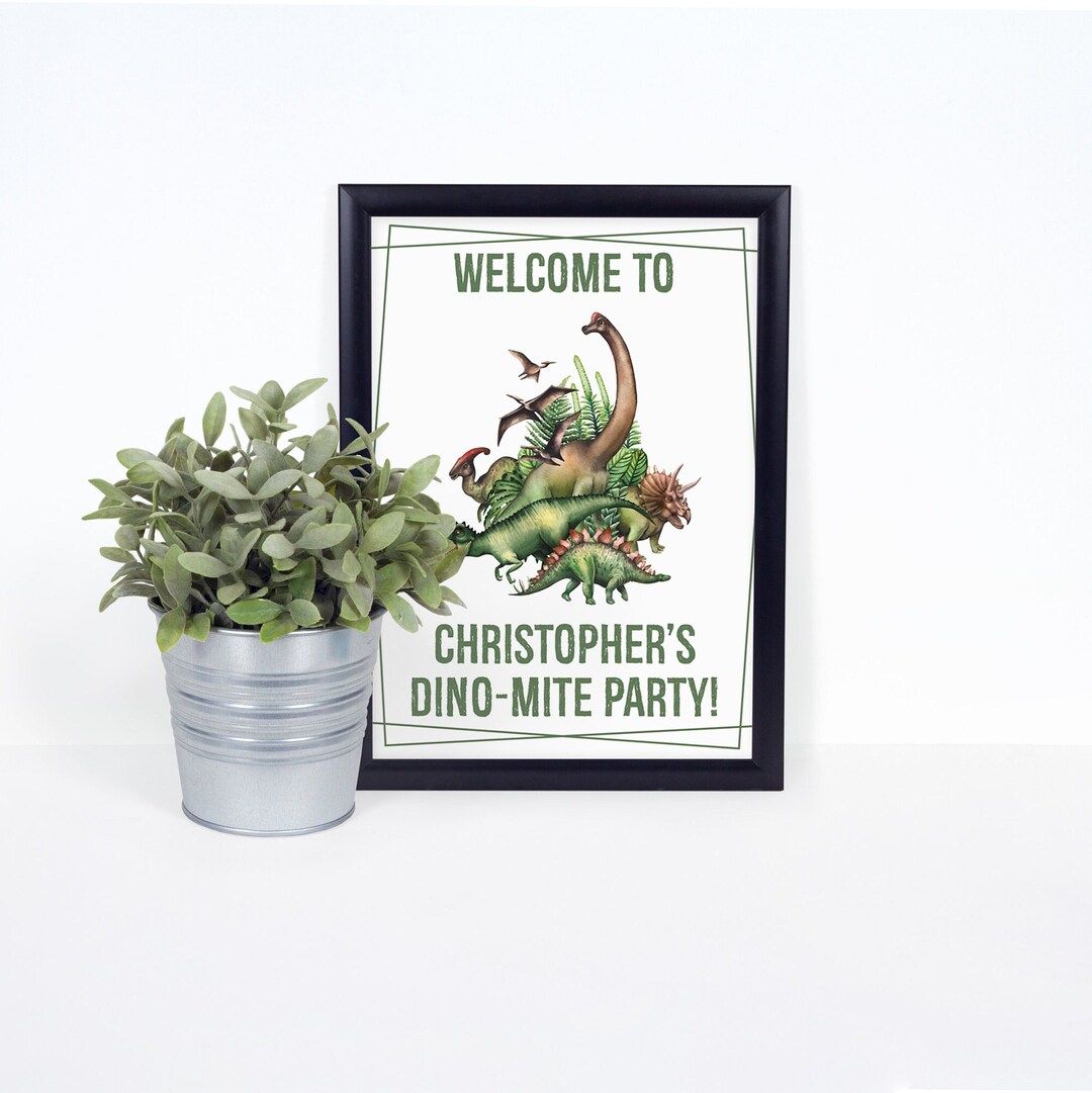 Editable Dinosaur Welcome Sign | Add Custom Name or Edit All Text ...