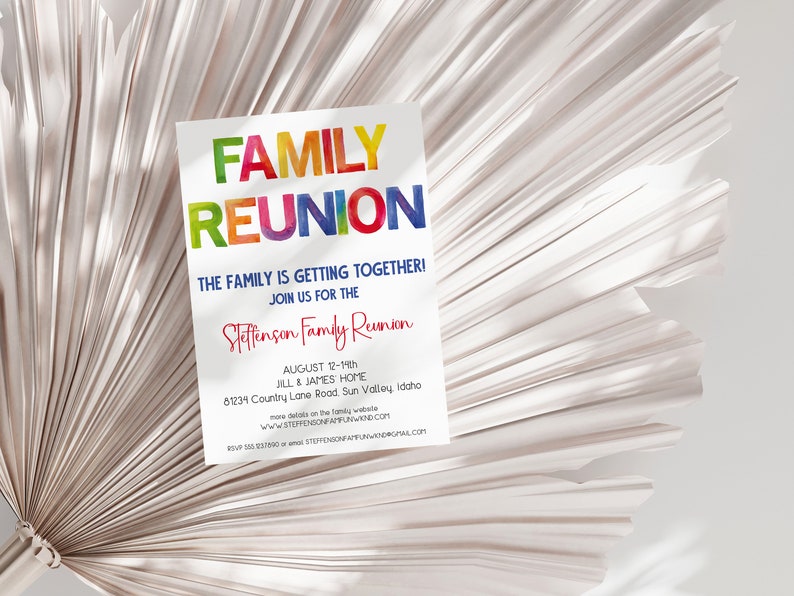 Editable Family Reunion Invitation Template | Summer Family Reunion ...