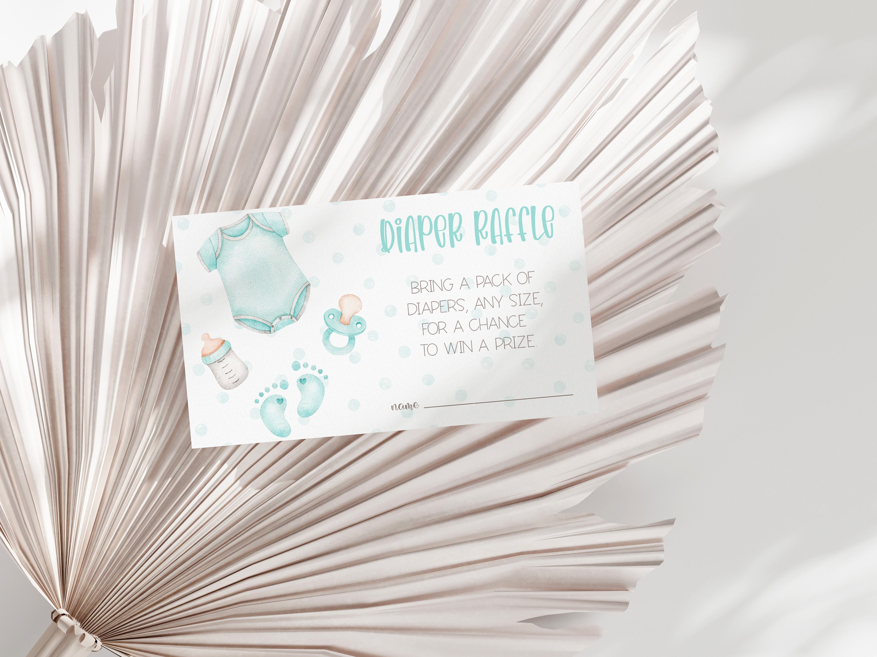 Blue Diaper Raffle Tickets Printable Instant Download | Blue Baby ...