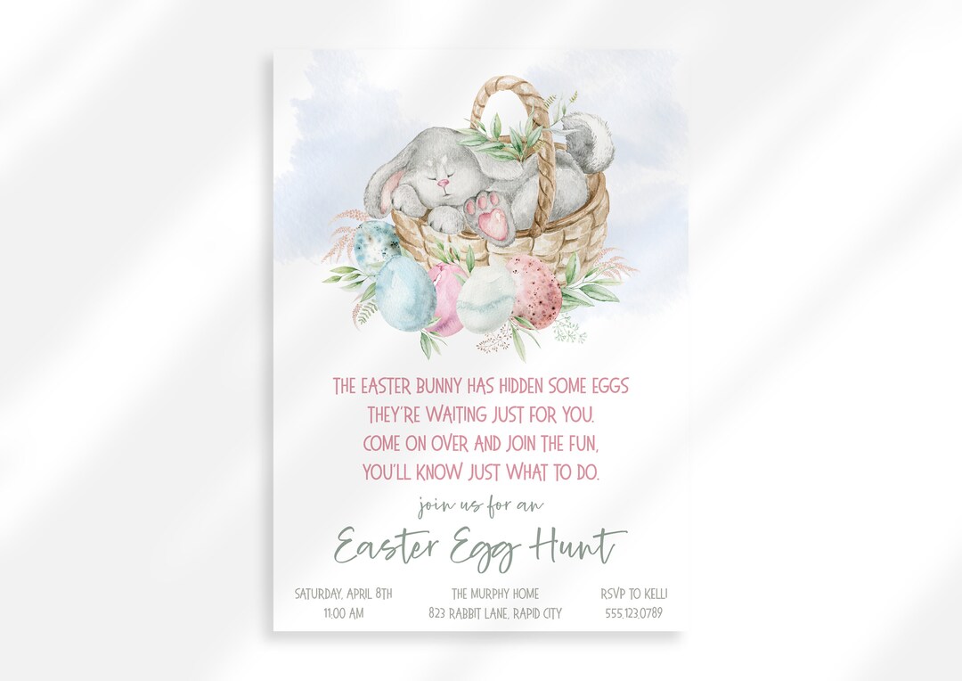 Editable Easter Egg Hunt Invitation Template Easter Egg Hunt Invite ...