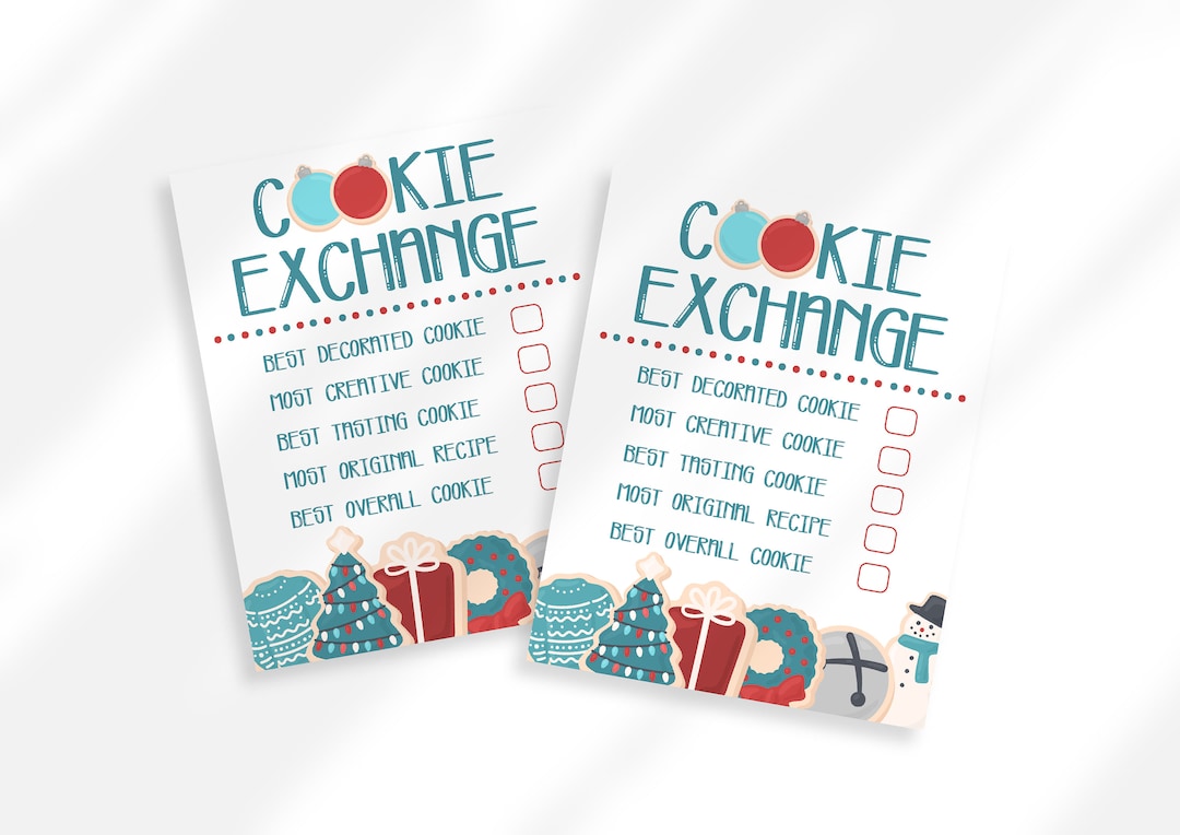 Editable Red and Blue Cookie Exchange Voting Ballots | Holiday Cookie ...