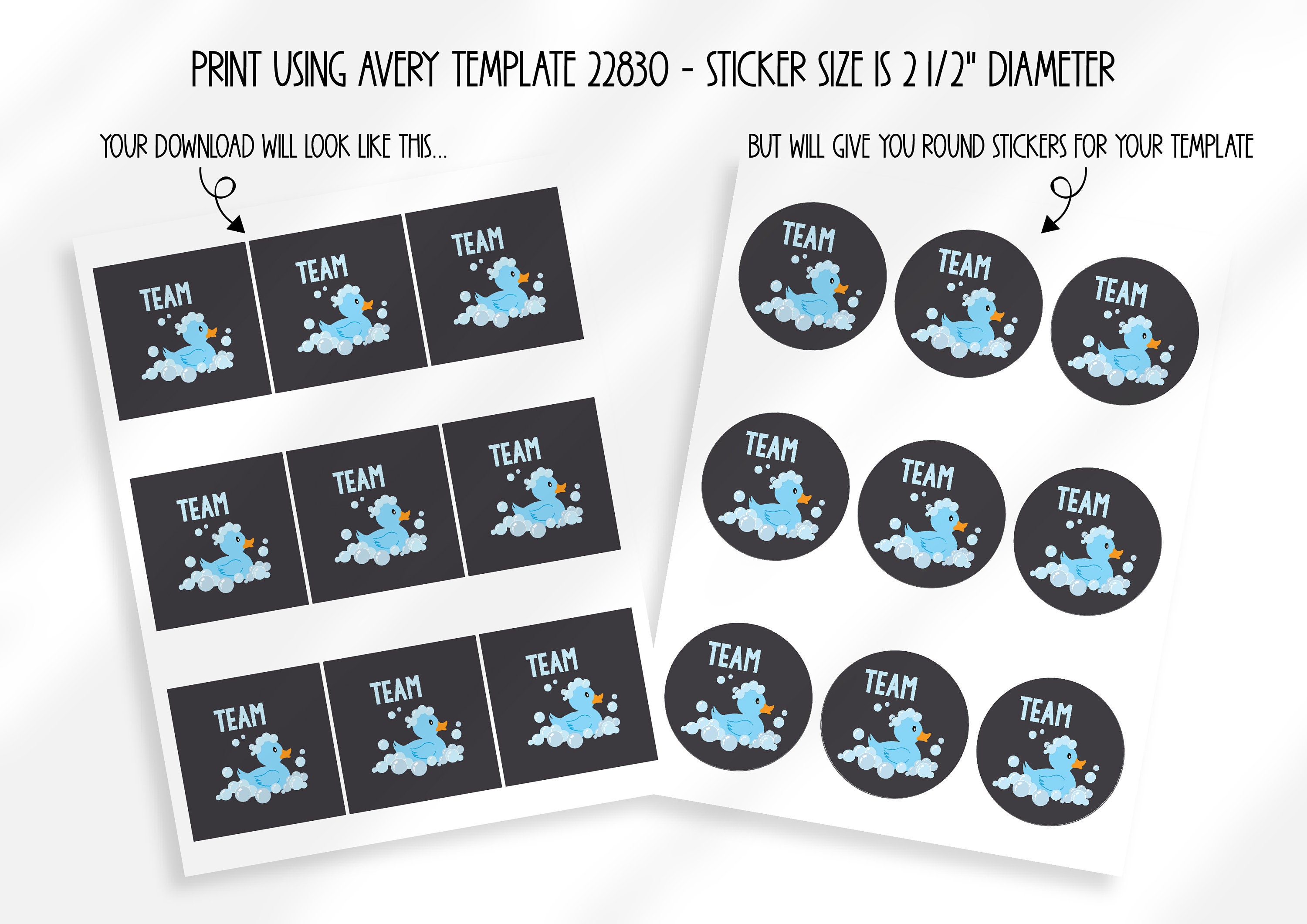 Pink Blue Gender Reveal Stickers Printable | What the Duck Gender ...