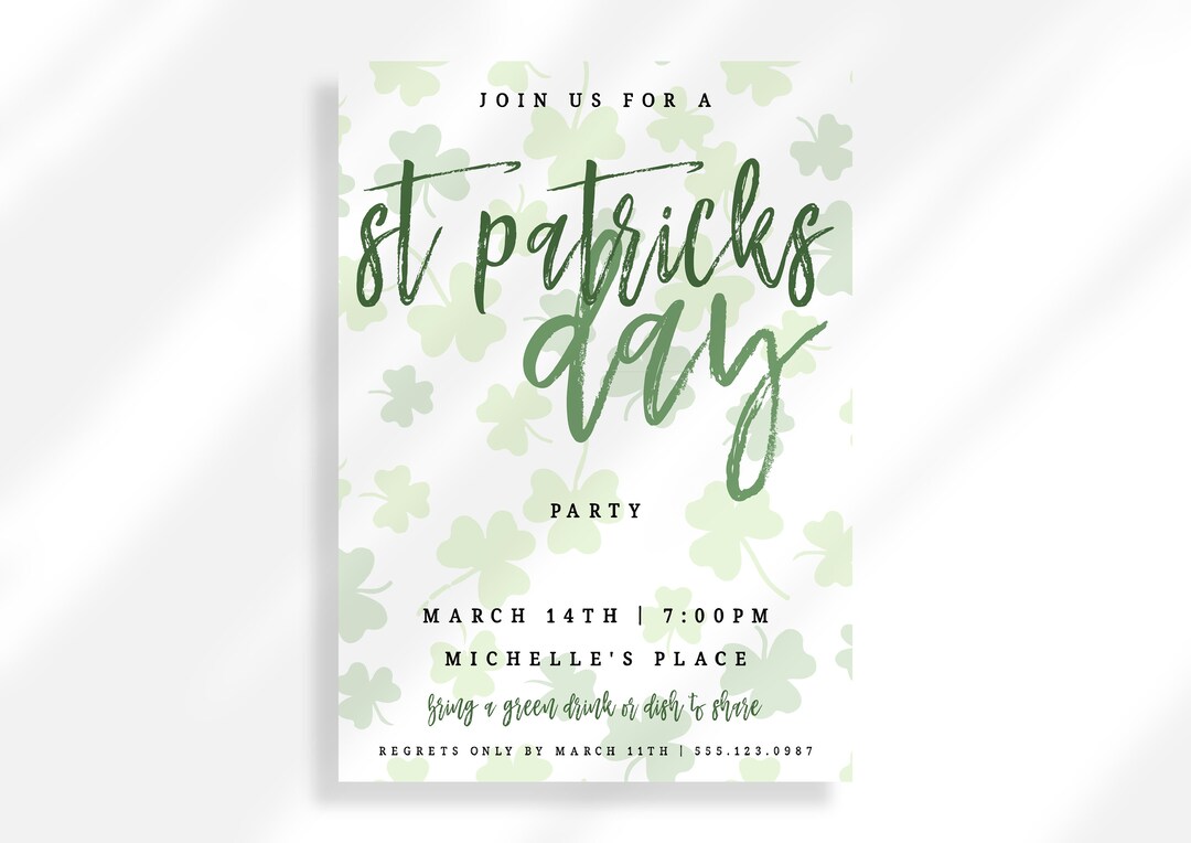 Editable St Patricks Day Invitation for Instant Digital Download ...