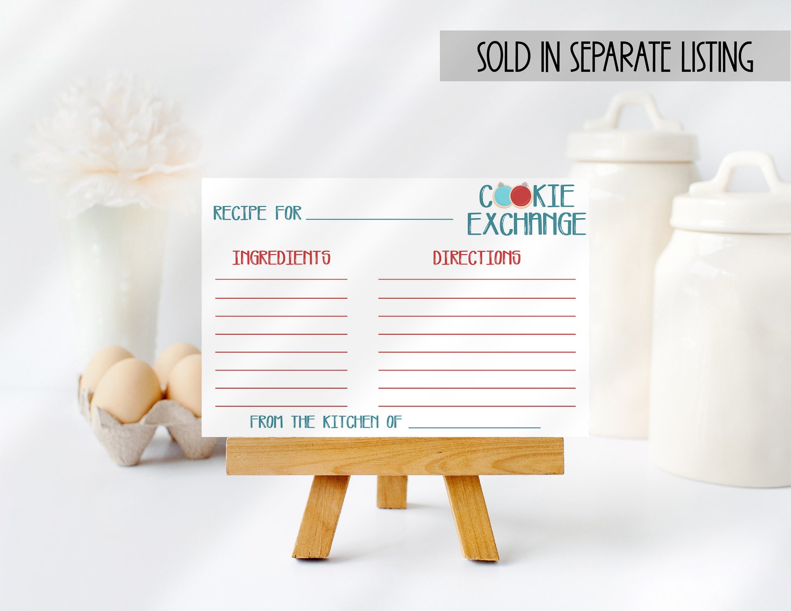 Editable Red and Blue Food Labels for Holiday Cookie Exchange | Cookie ...