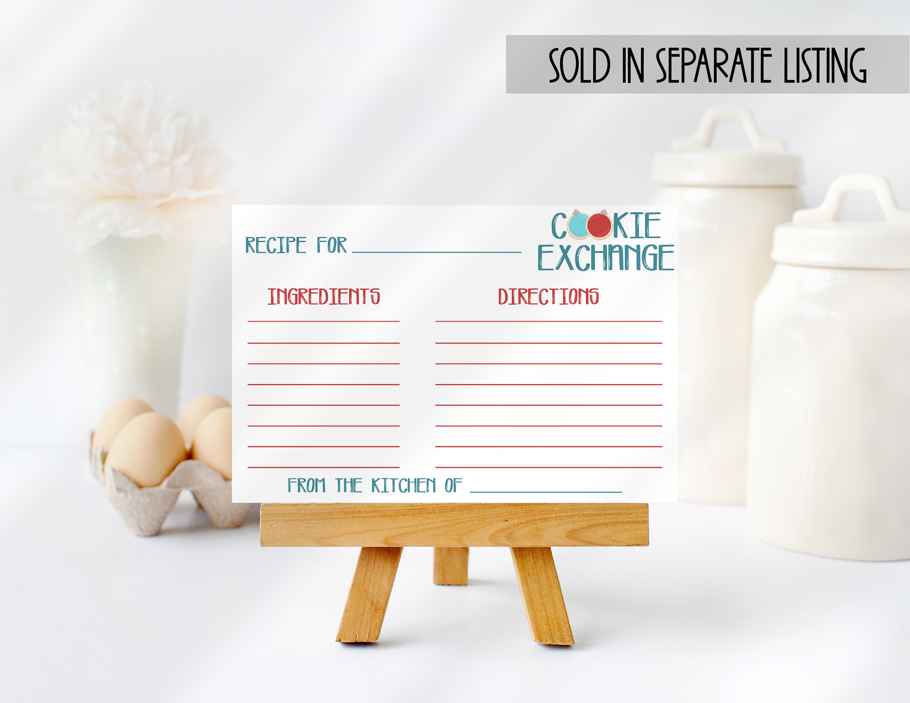 Editable Red and Blue Food Labels for Holiday Cookie Exchange | Cookie ...