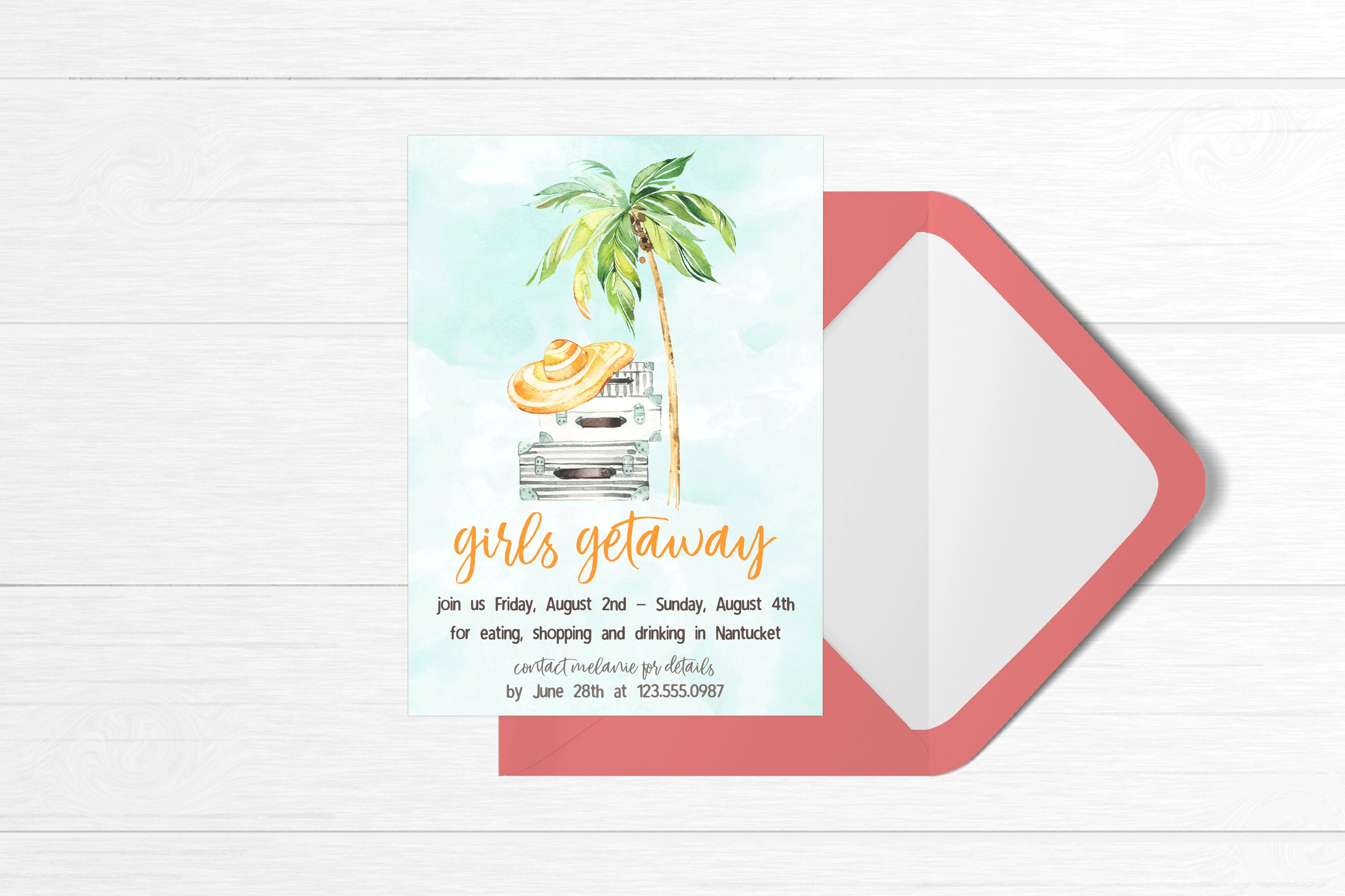 Editable Girls Weekend Invitation | Destination Bachelorette Party ...