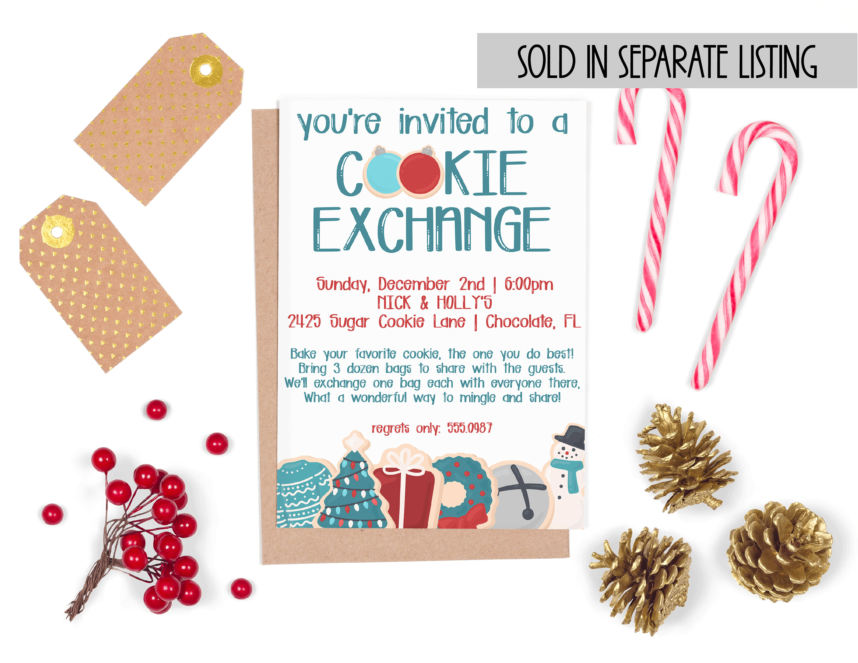 Editable Red and Blue Cookie Exchange Voting Ballots | Holiday Cookie ...