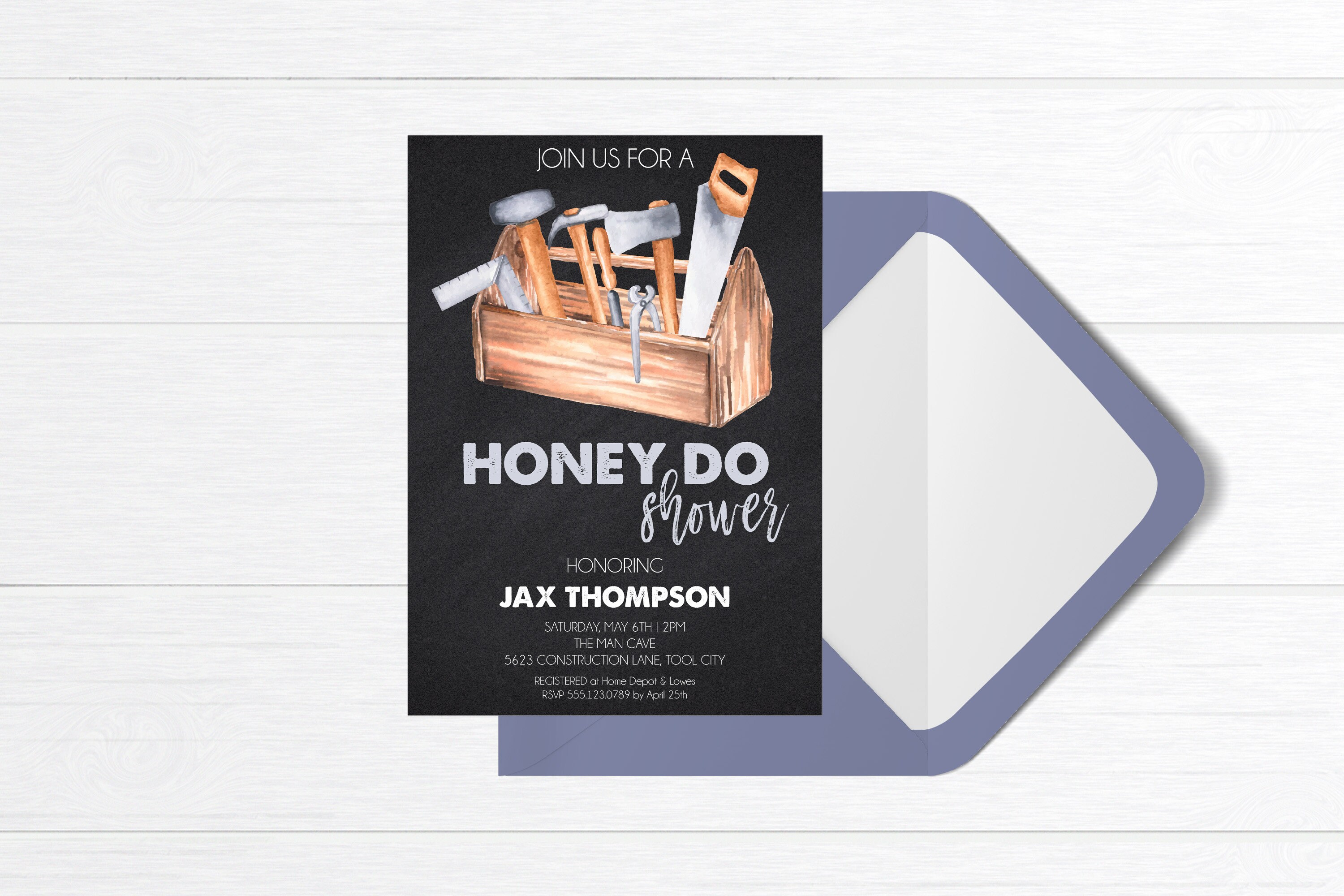 Editable Honey Do Shower Invitation Groom Shower Invitation Man Shower ...