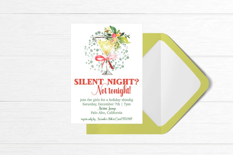 Editable Christmas Printable Invitation for Girls Only Holiday Party - Etsy