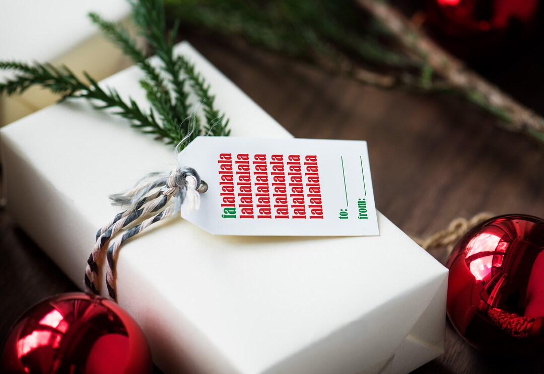 Fa La La La La Gift Tags Printable | Holiday Favor Tags | Girls Holiday ...