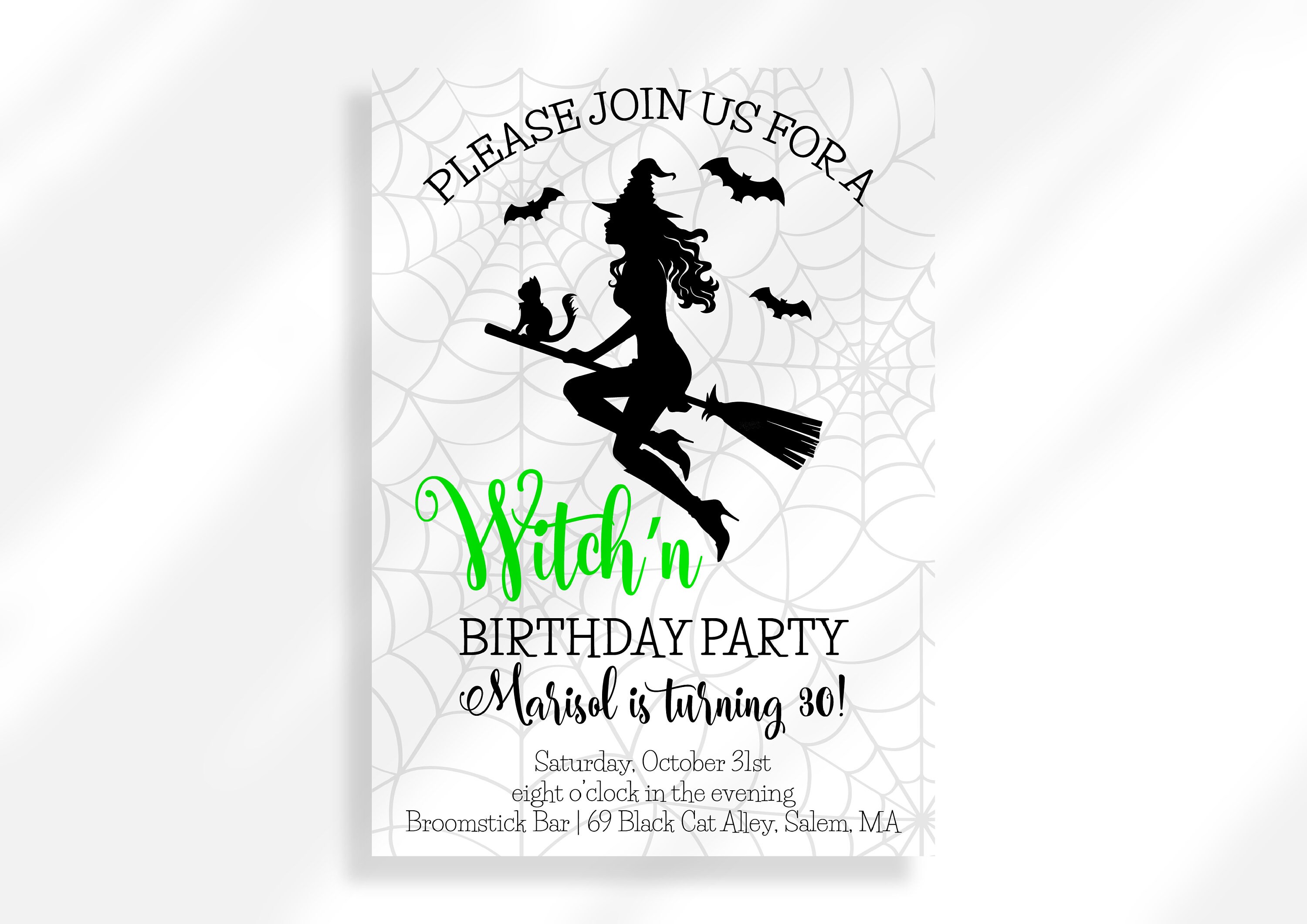 Editable Witch Birthday Invitation for Instant Digital Download ...