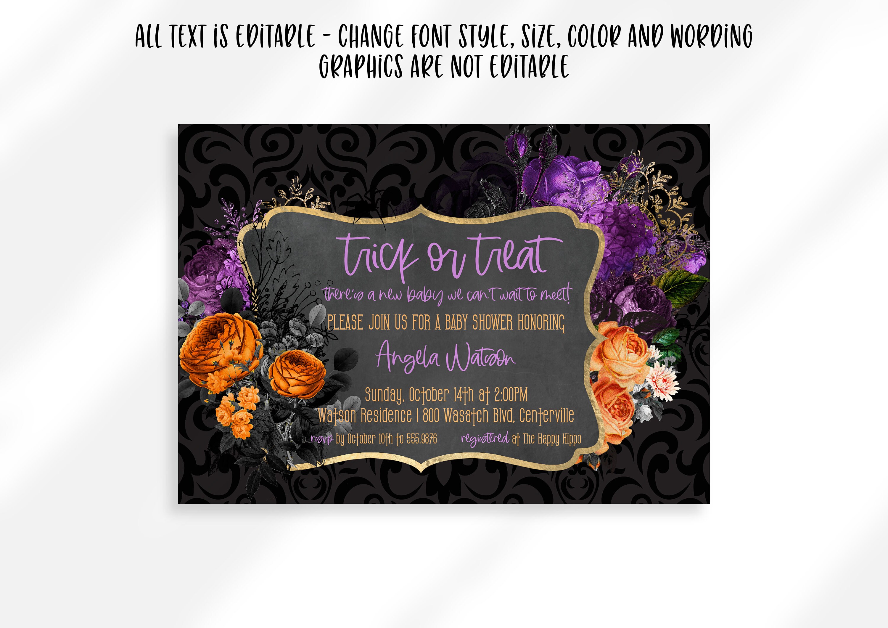 Editable Black Baby Shower Invitation Fall Baby Shower - Etsy