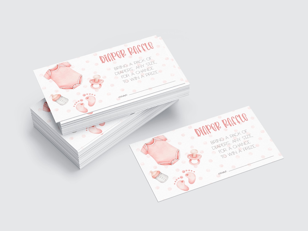 Pink Diaper Raffle Tickets Printable Instant Download | Pink Baby ...