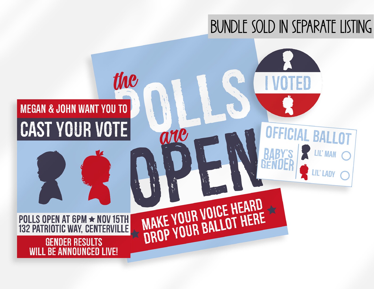 Editable Cast Your Vote Gender Reveal Invitation Printable | the Polls ...
