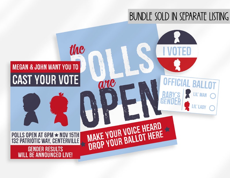 Editable Cast Your Vote Gender Reveal Invitation Printable - Etsy