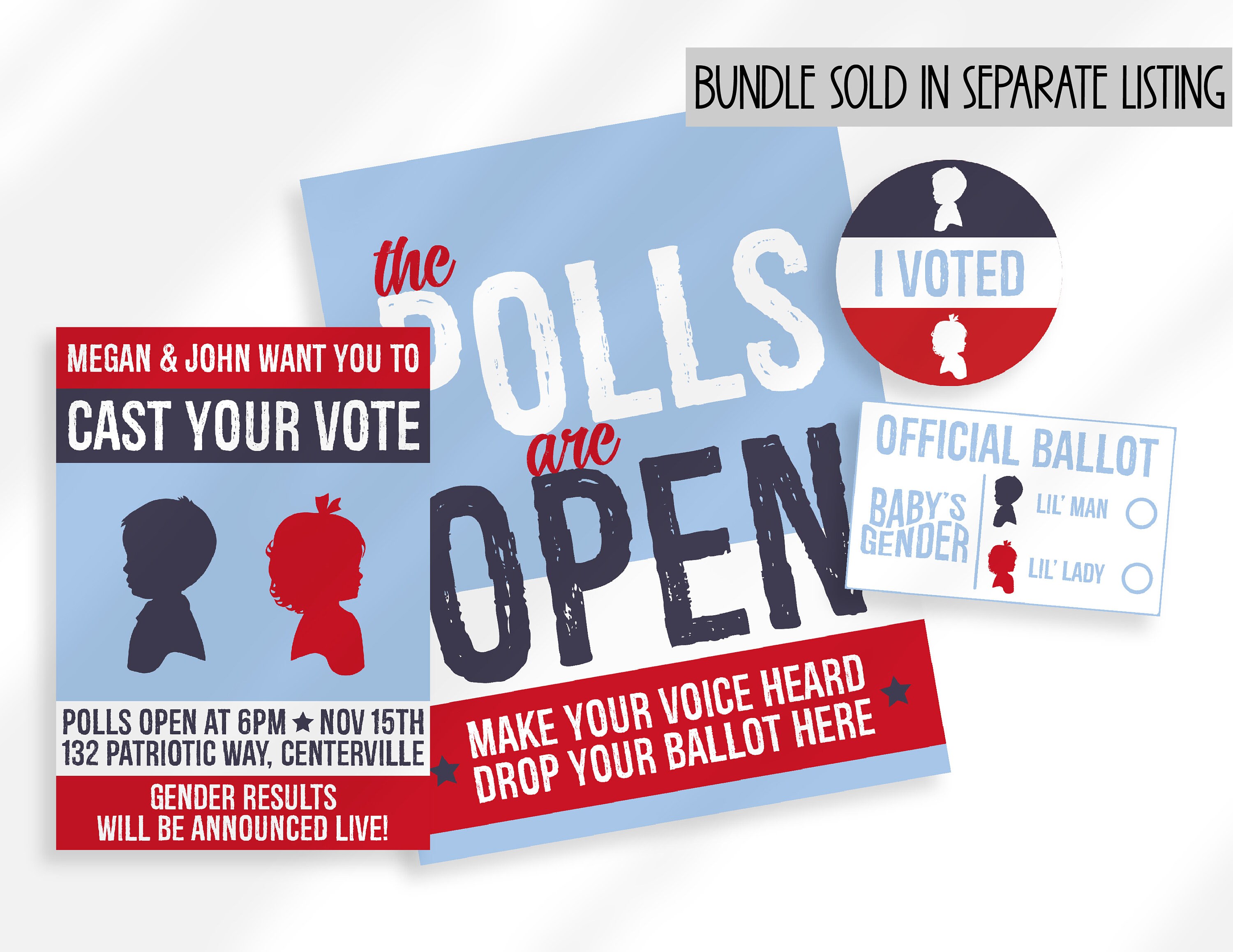 Editable Cast Your Vote Gender Reveal Invitation Printable | the Polls ...