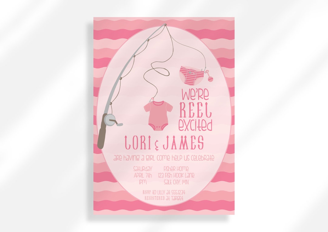 Editable We're Reel Excited Baby Shower Printable Invitation Template ...