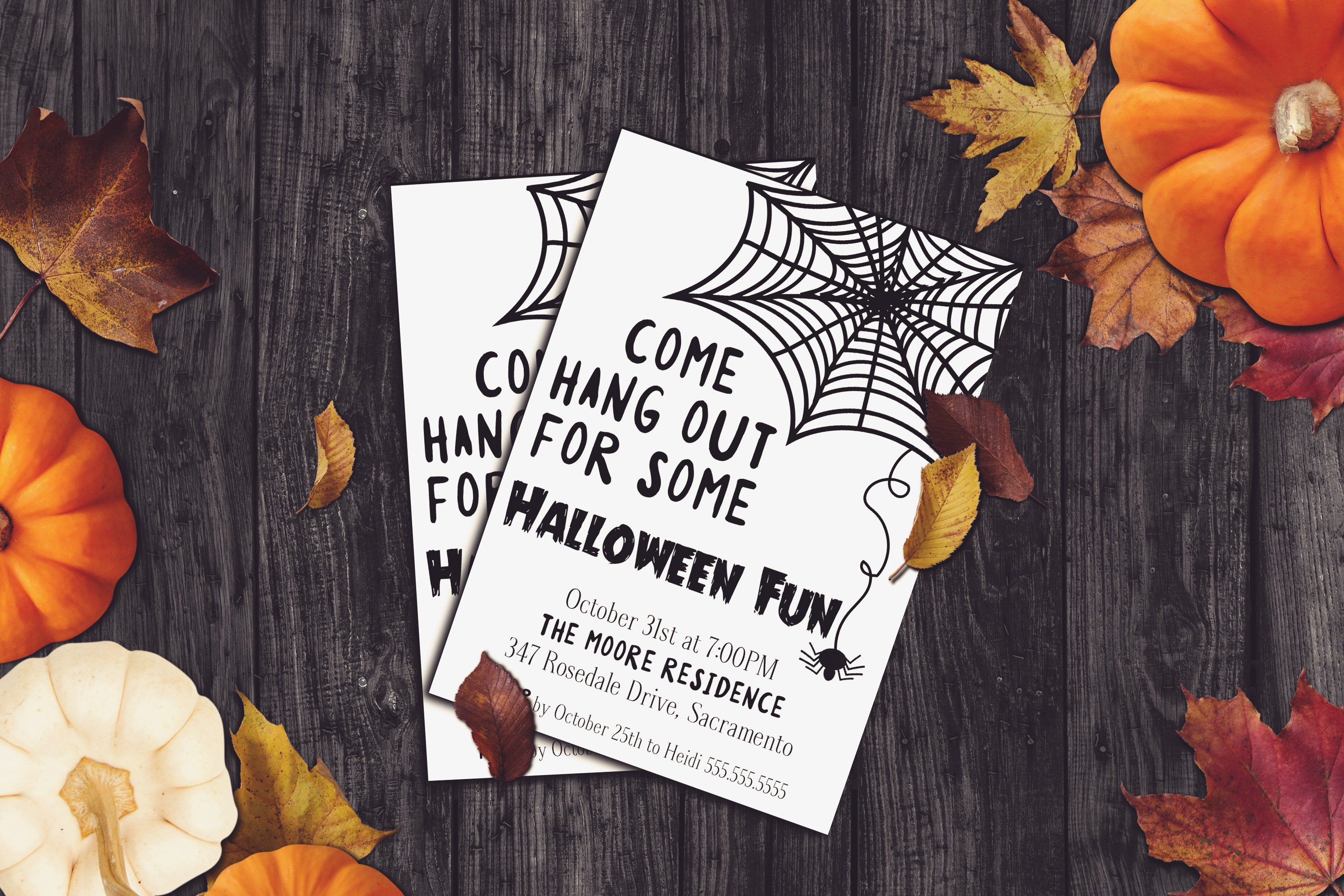 Editable Halloween Hang Out Party Invitation | Kid Halloween Party ...