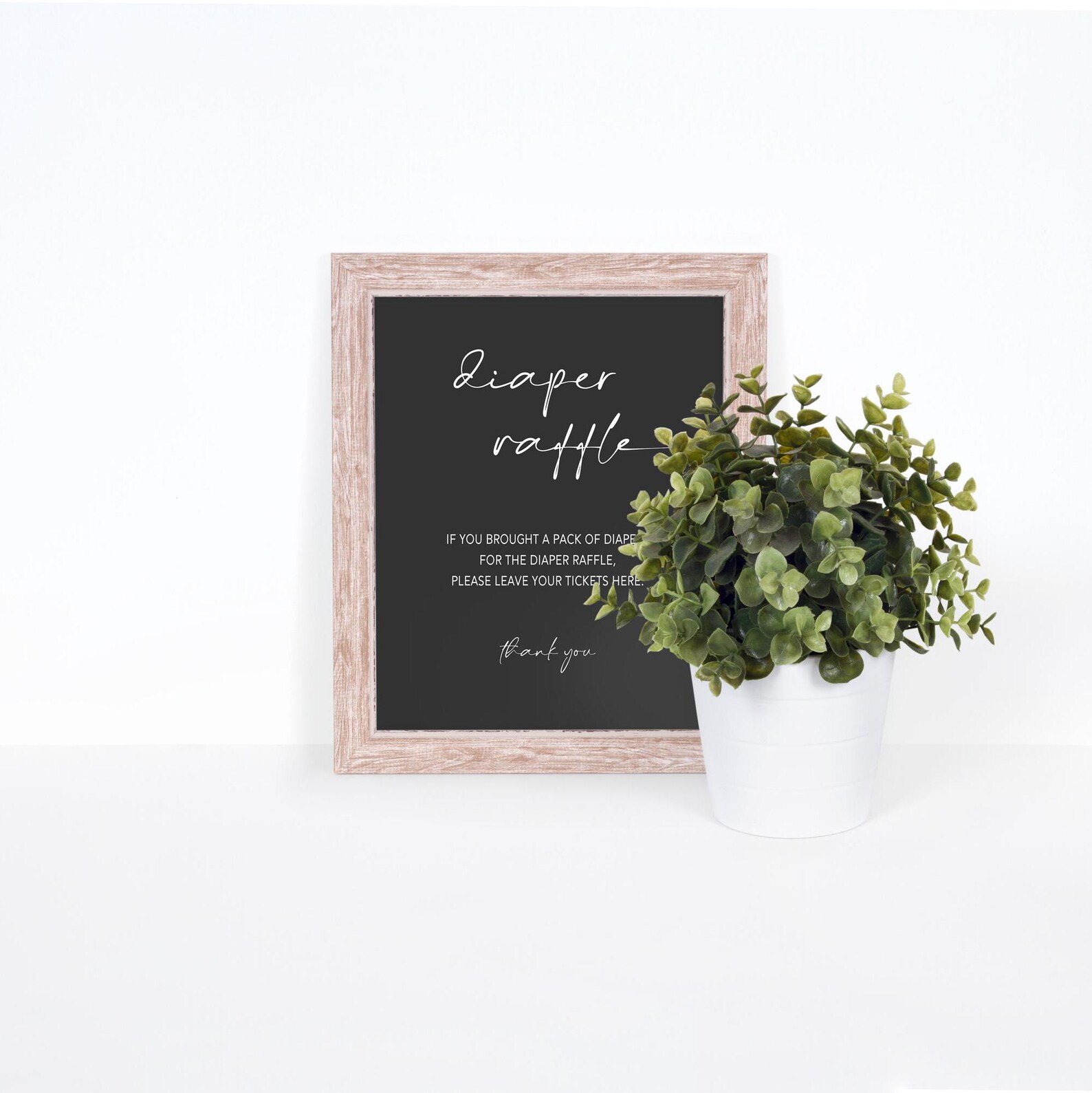 Dark Diaper Raffle Tickets and Sign Baby Shower Diaper Raffle Game Late ...