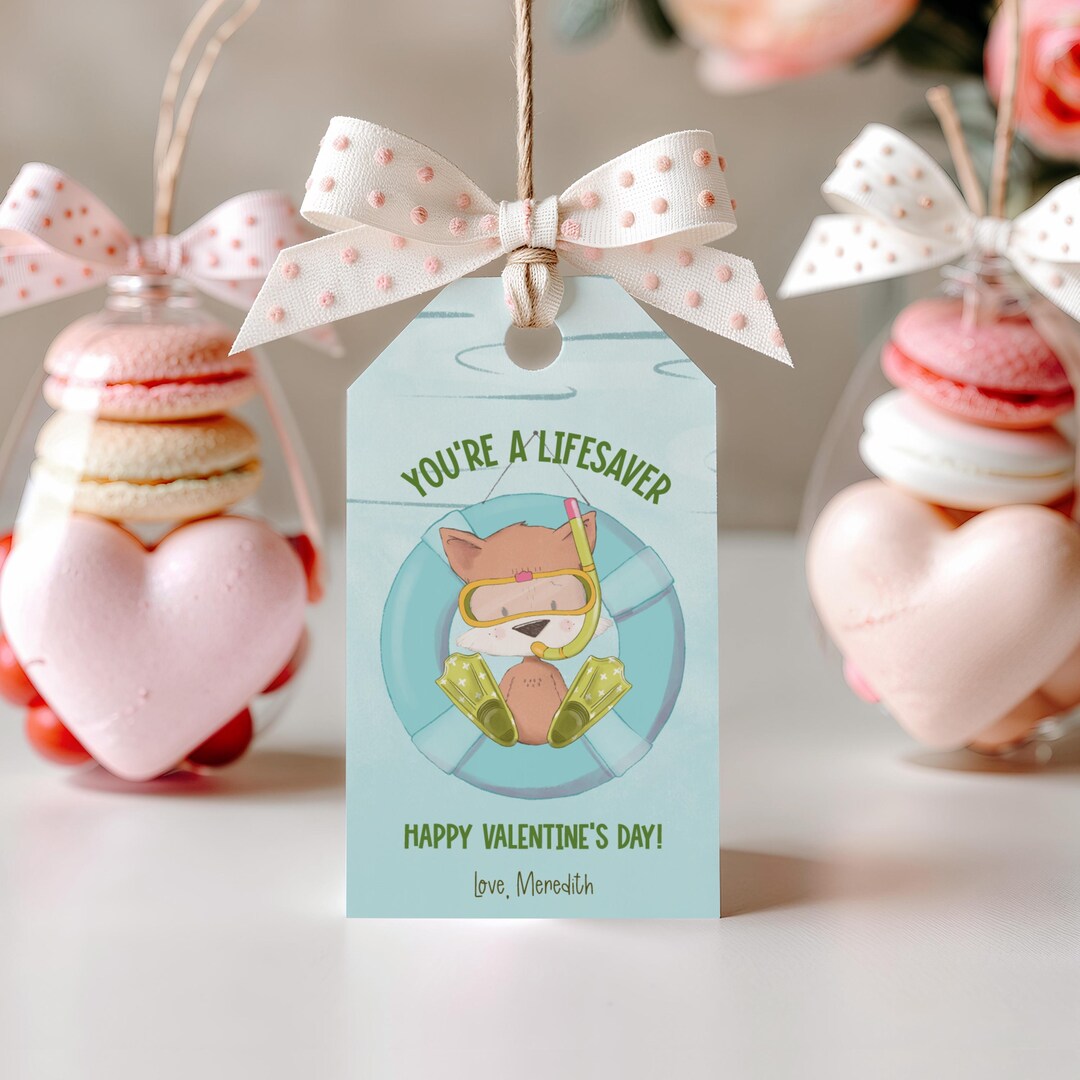 Editable You're A Lifesaver Valentine Tag for Kids | Boy Valentine ...