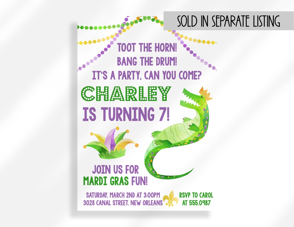 Editable Mardi Gras Baby Shower Invitation Digital Download | Baby ...