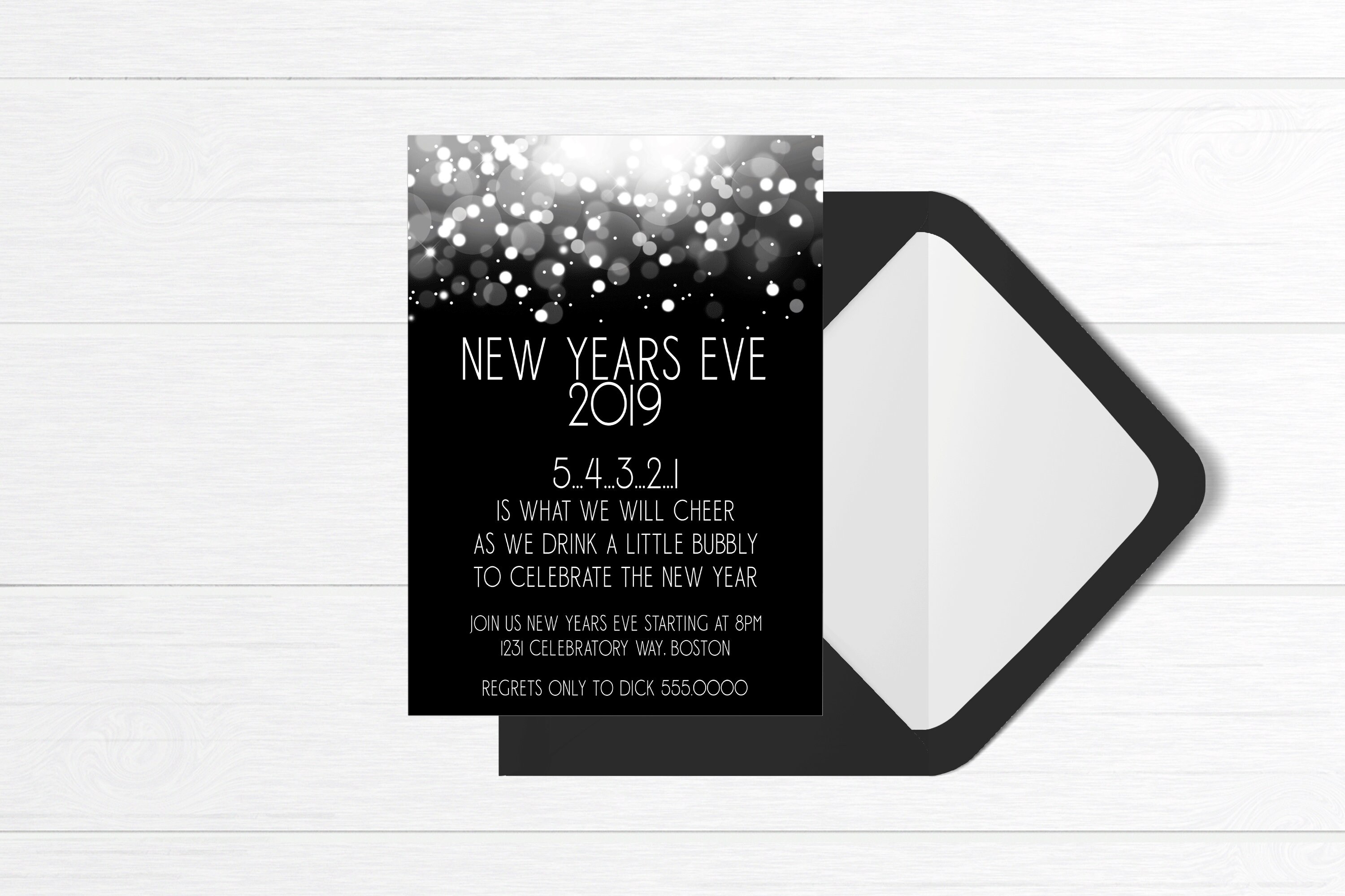 Editable New Years Eve Printable Invitation for Instant Digital ...