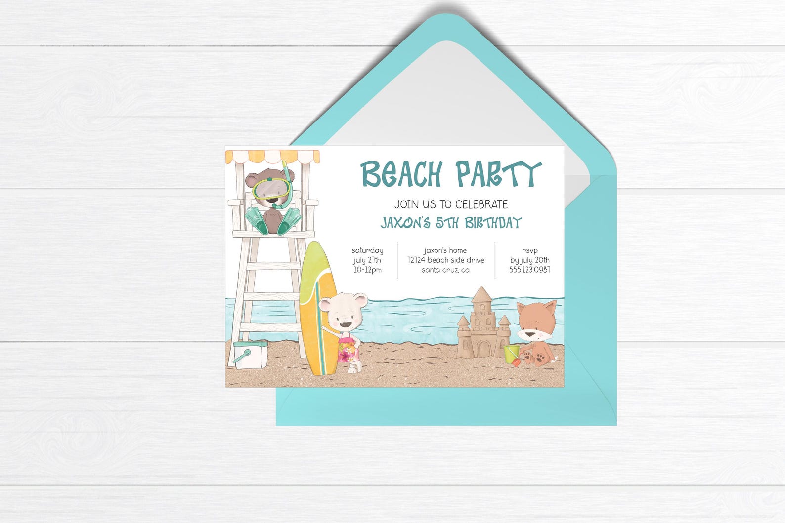 Editable Beach Party Invitation Template Lets Celebrate Beach Invite ...