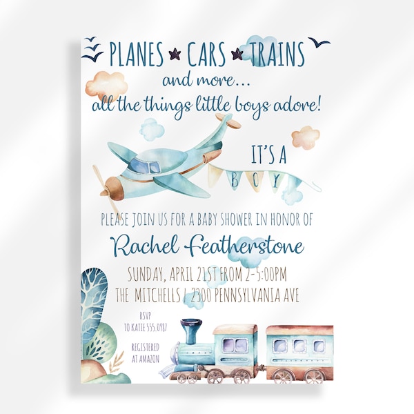 Planes Train and Automobiles Baby Shower - Etsy
