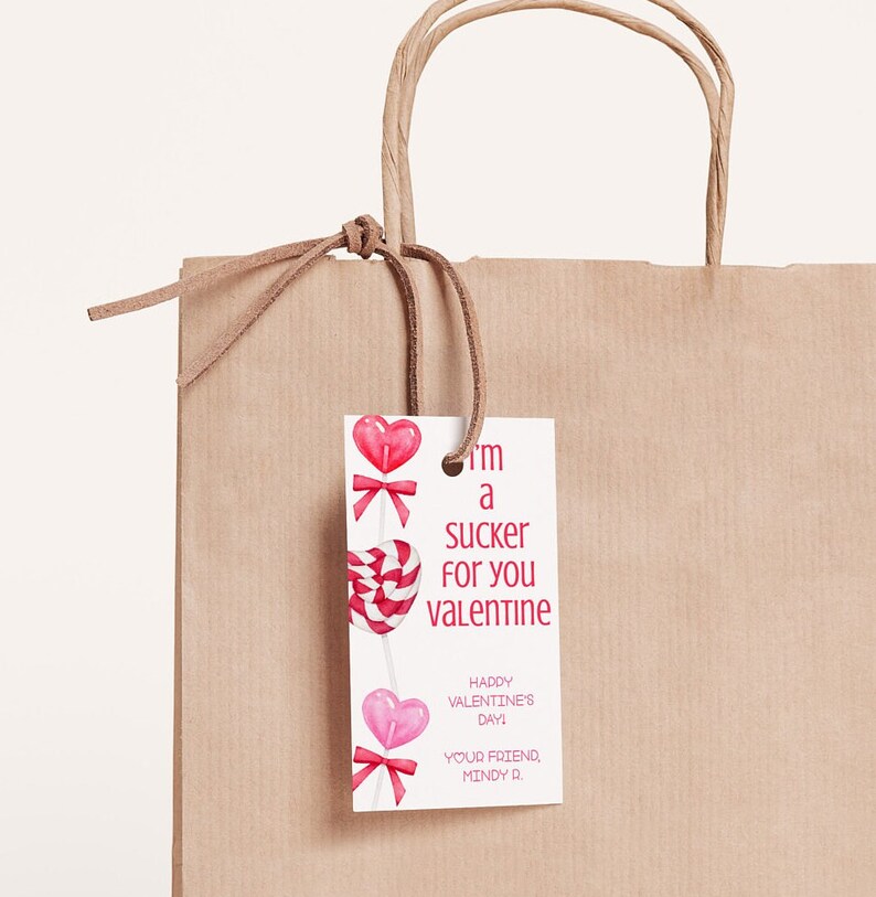 Editable Sucker Valentine Tag for Kids | Valentine's Day Gift Tag ...
