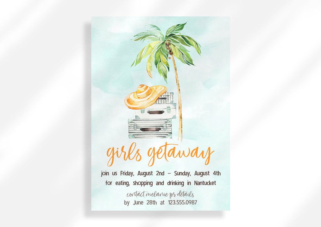 Editable Girls Weekend Invitation | Destination Bachelorette Party ...