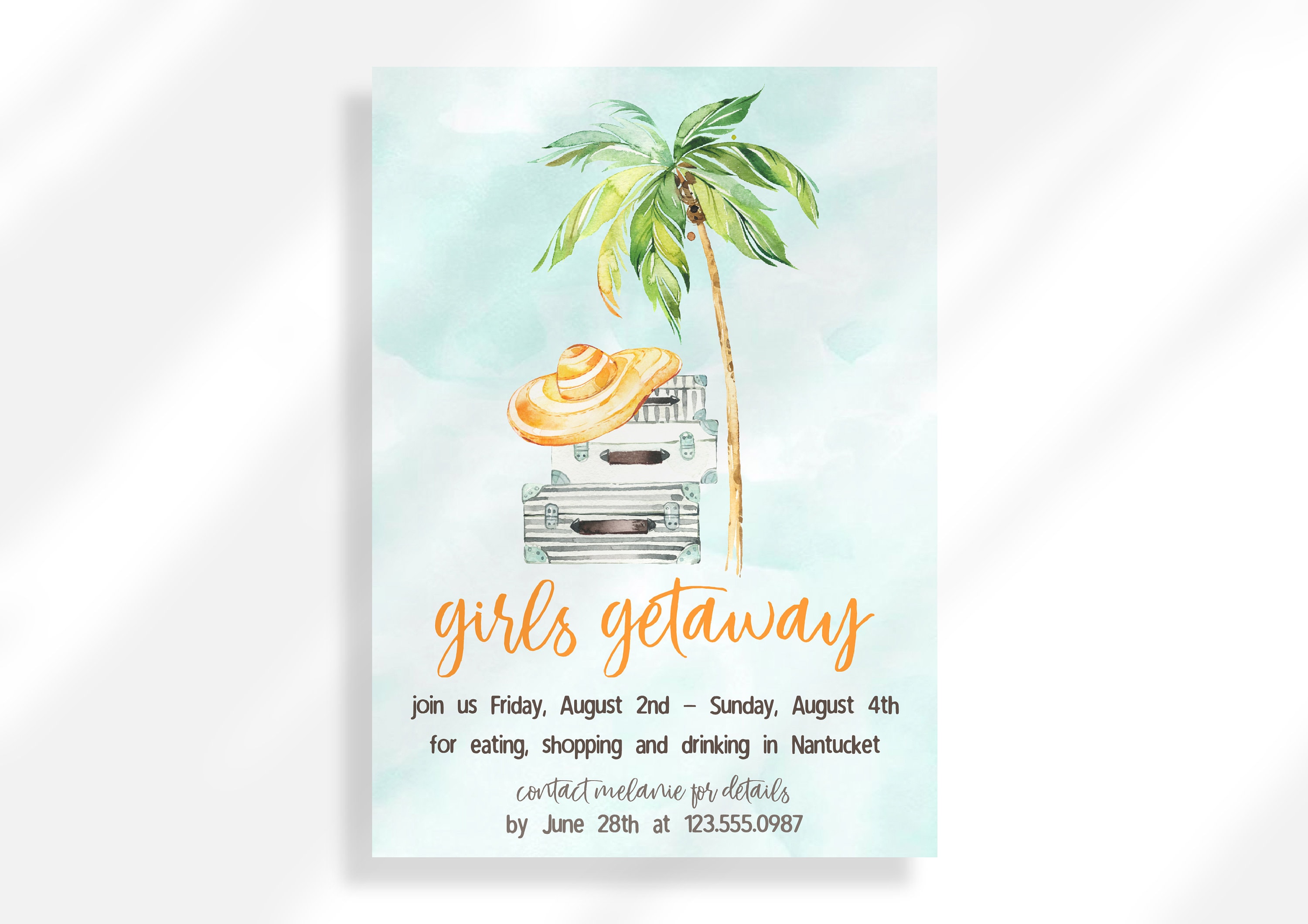 Editable Girls Weekend Invitation | Destination Bachelorette Party ...