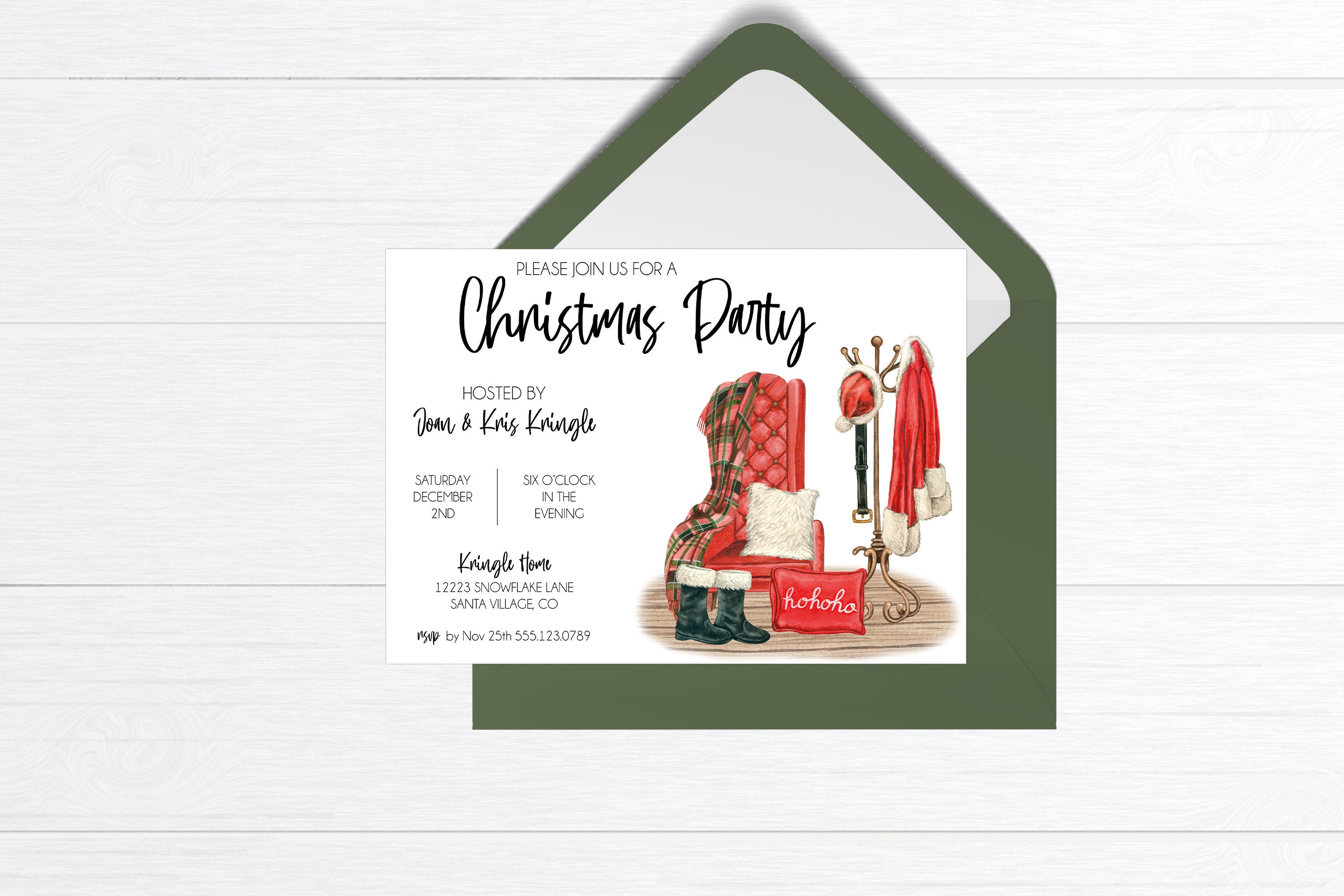 Editable Vintage Christmas Invitation Annual Holiday Party Invitation ...
