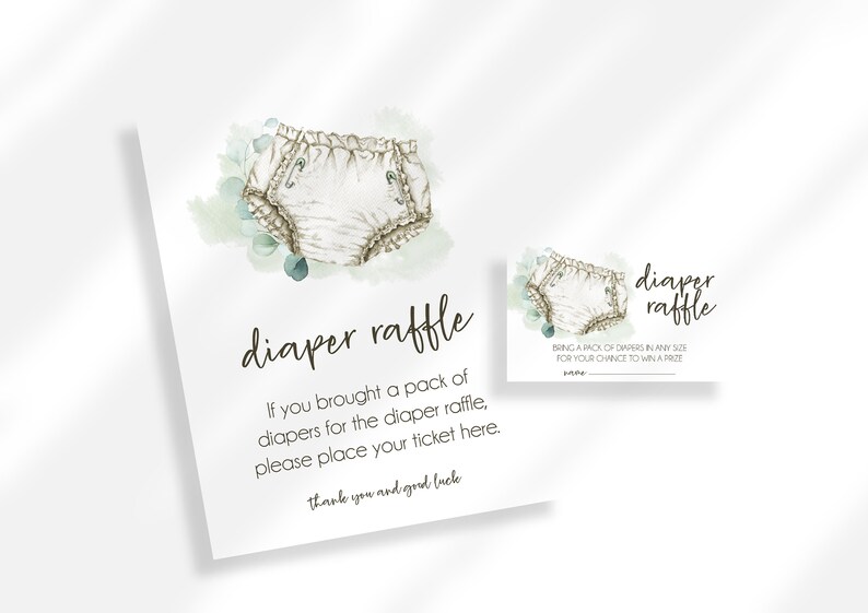 Editable Diaper Raffle Game Printable Baby Shower Diaper Raffle Insert ...
