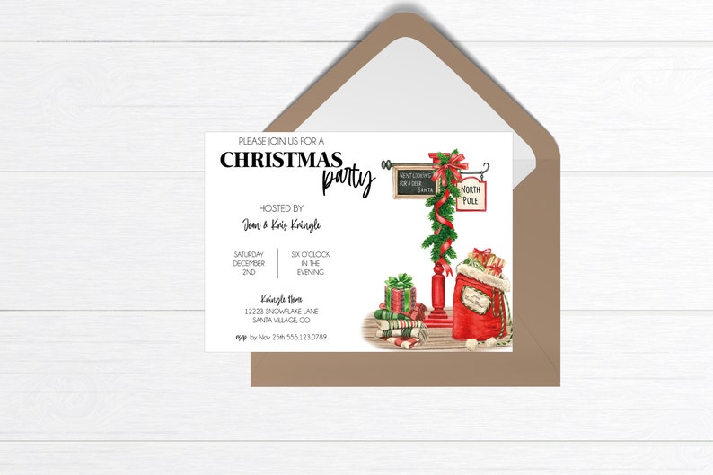 Editable Vintage Christmas Printable Invitation Letters to Santa North ...