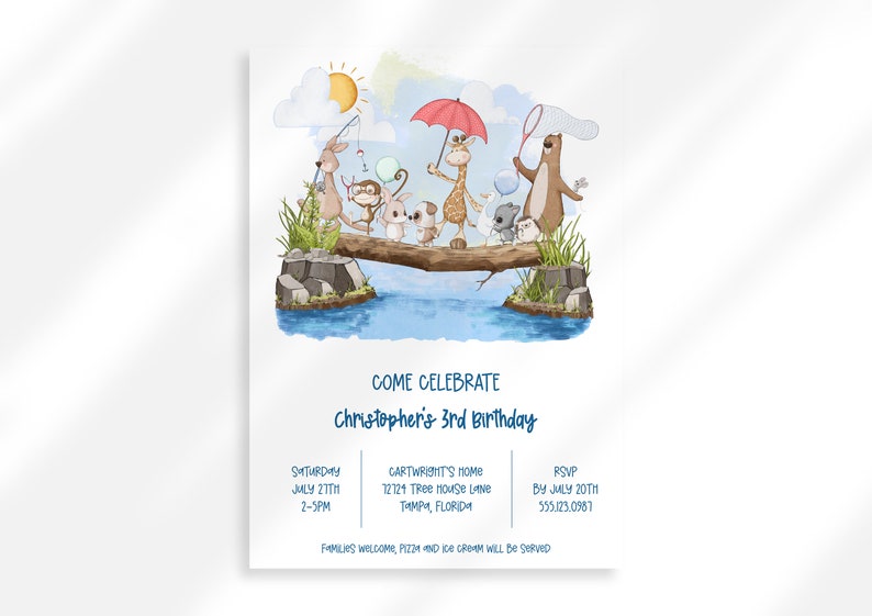 Editable Animal Parade Birthday Invitation | Animal Birthday Party ...