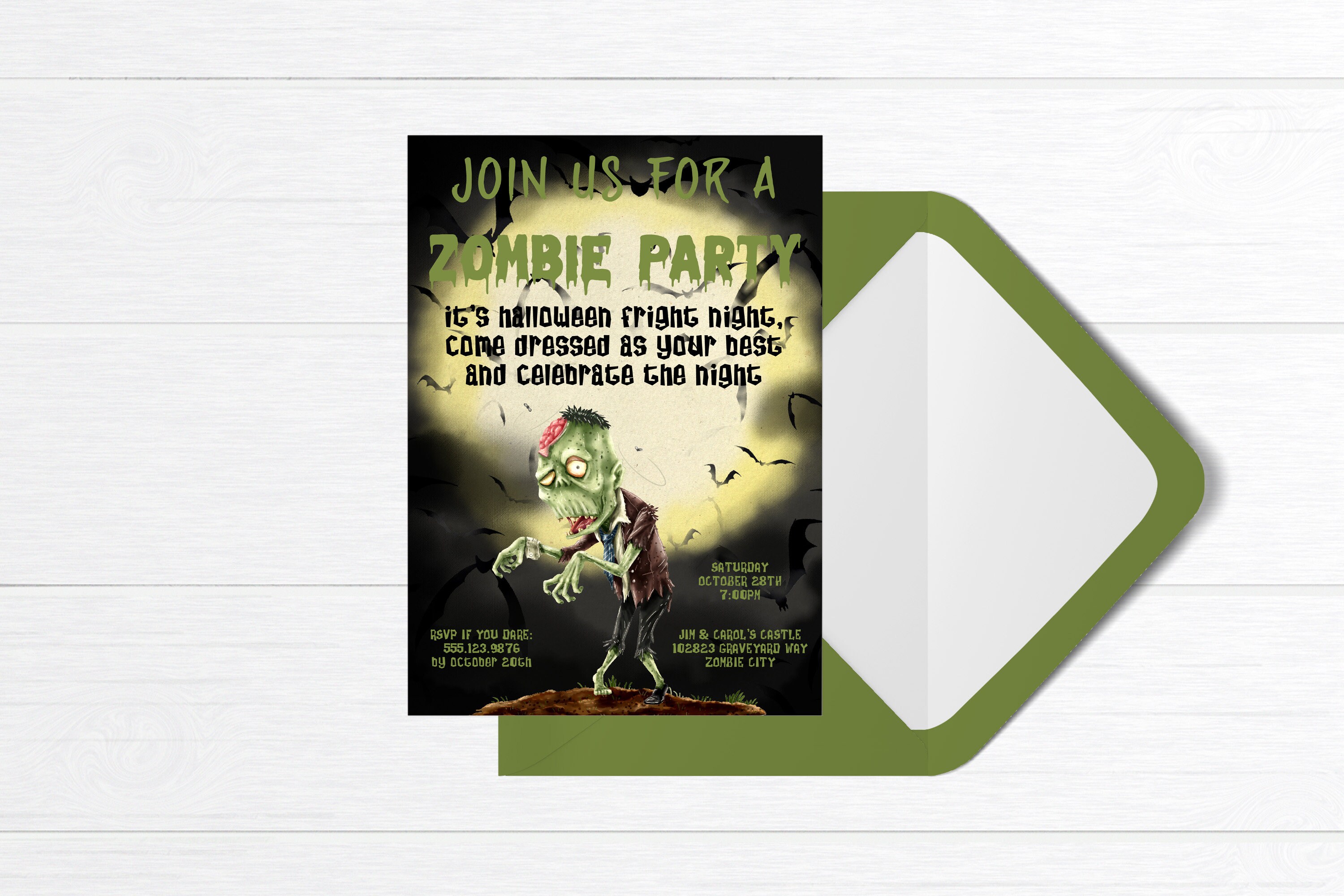 Editable Zombie Party Invitation Instant Download Halloween Party ...