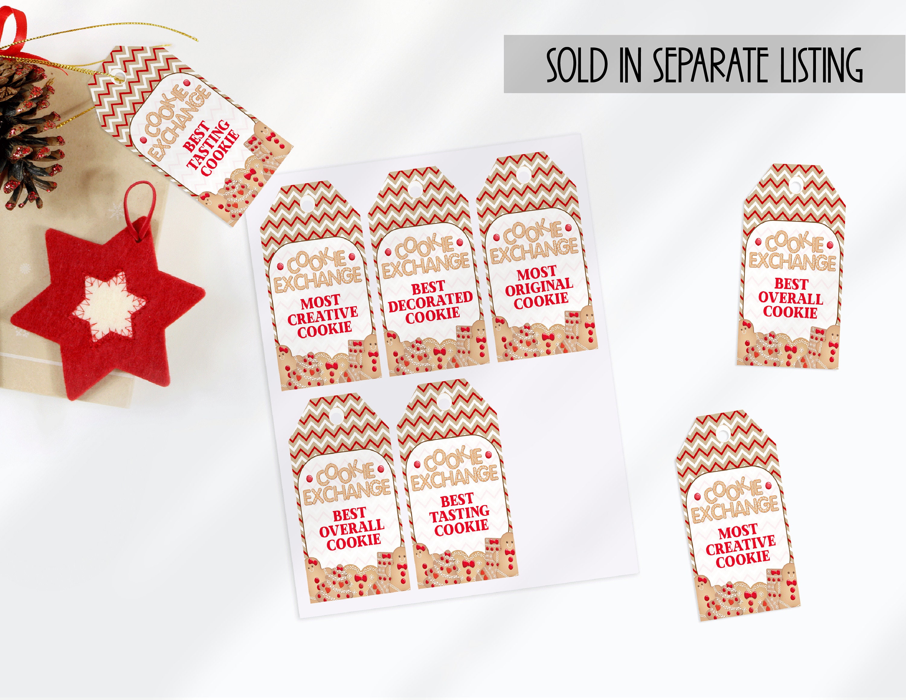 Editable Gingerbread Food Labels for Holiday Cookie Exchange - Etsy