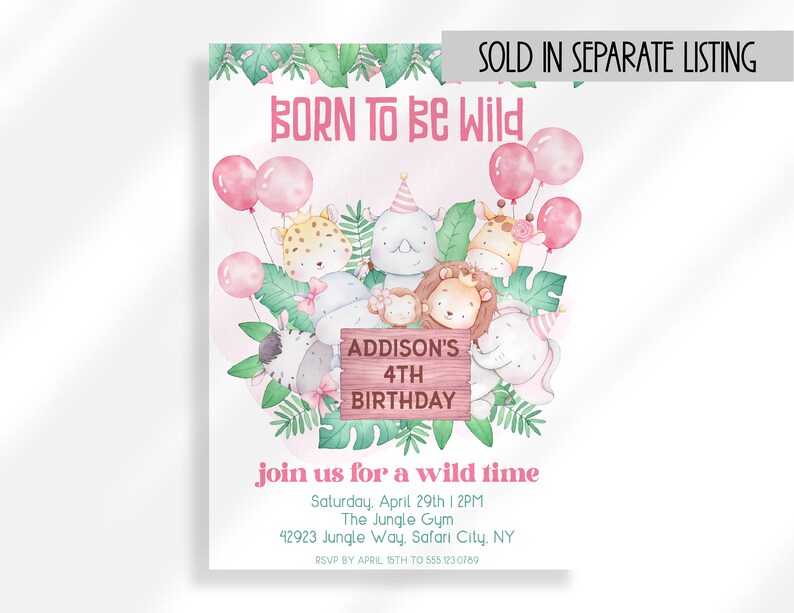 Editable Pink Wild One Birthday Girl Invitation Wild One Invitation ...